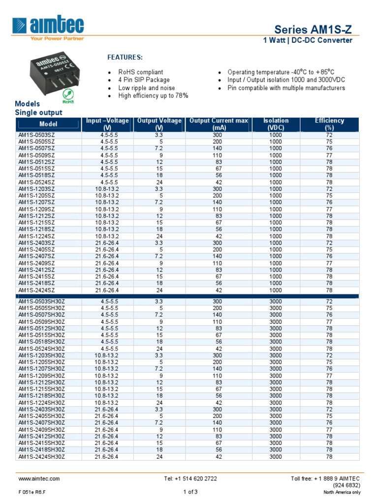 1 Watt DC-DC Converter with Wide Input Voltage Range | PDF | Capacitor ...