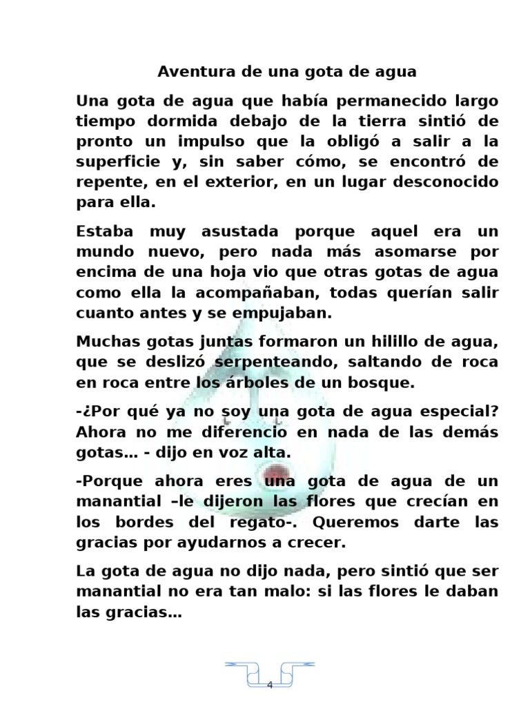 LECTURA Aventura de Una Gota de Agua | PDF | Nieve | Gota (líquido)