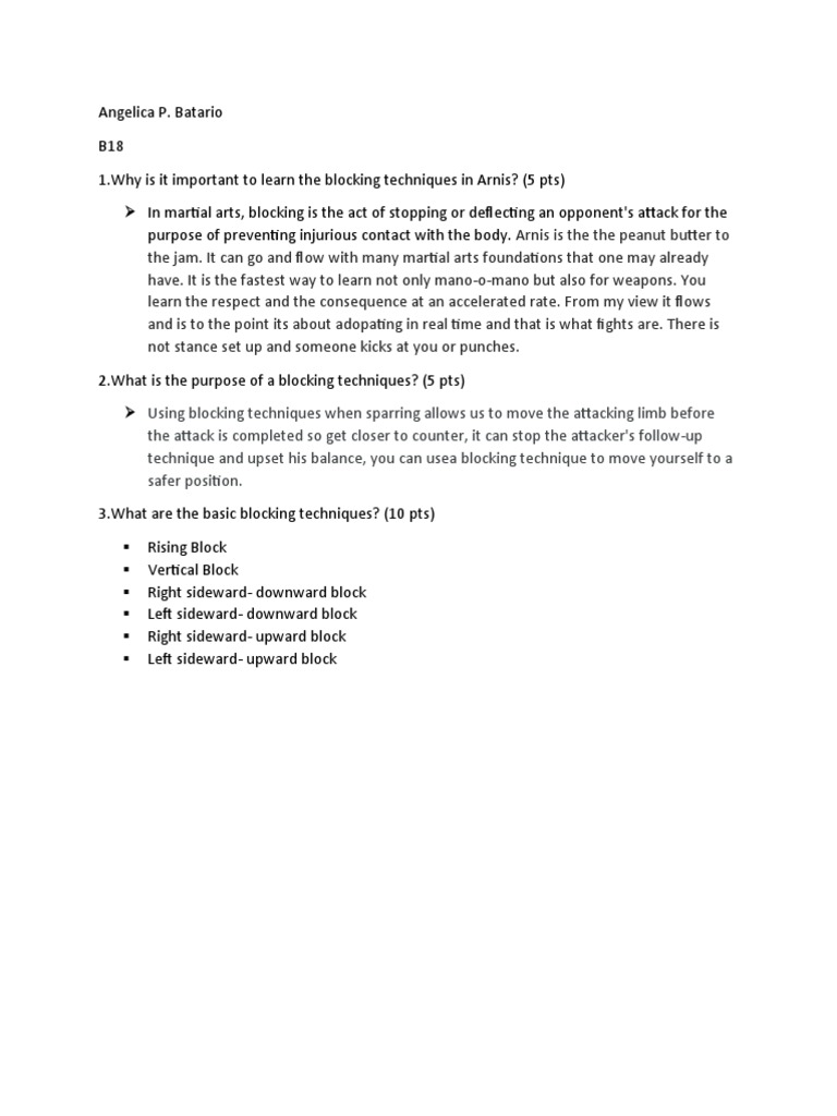Blocking Techniques! | PDF
