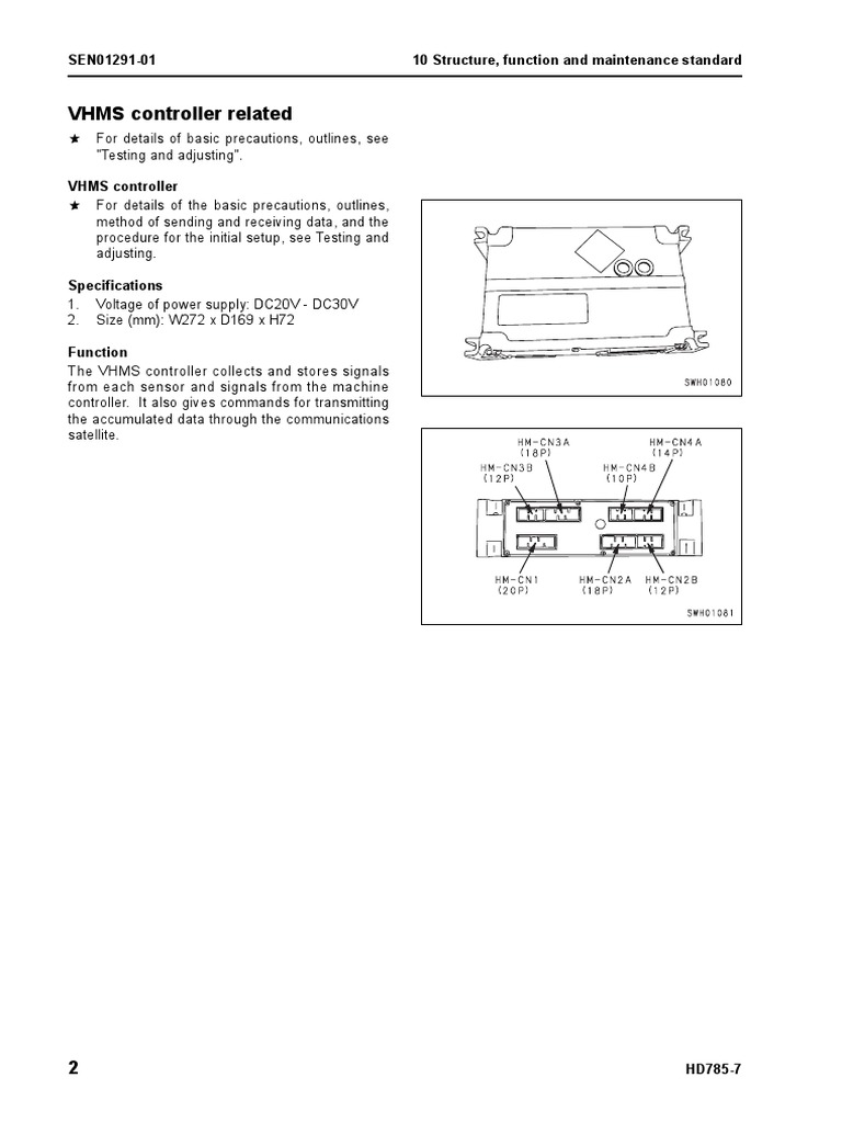 VHMS Controller Specifications and Setup | PDF | Technology & Engineering
