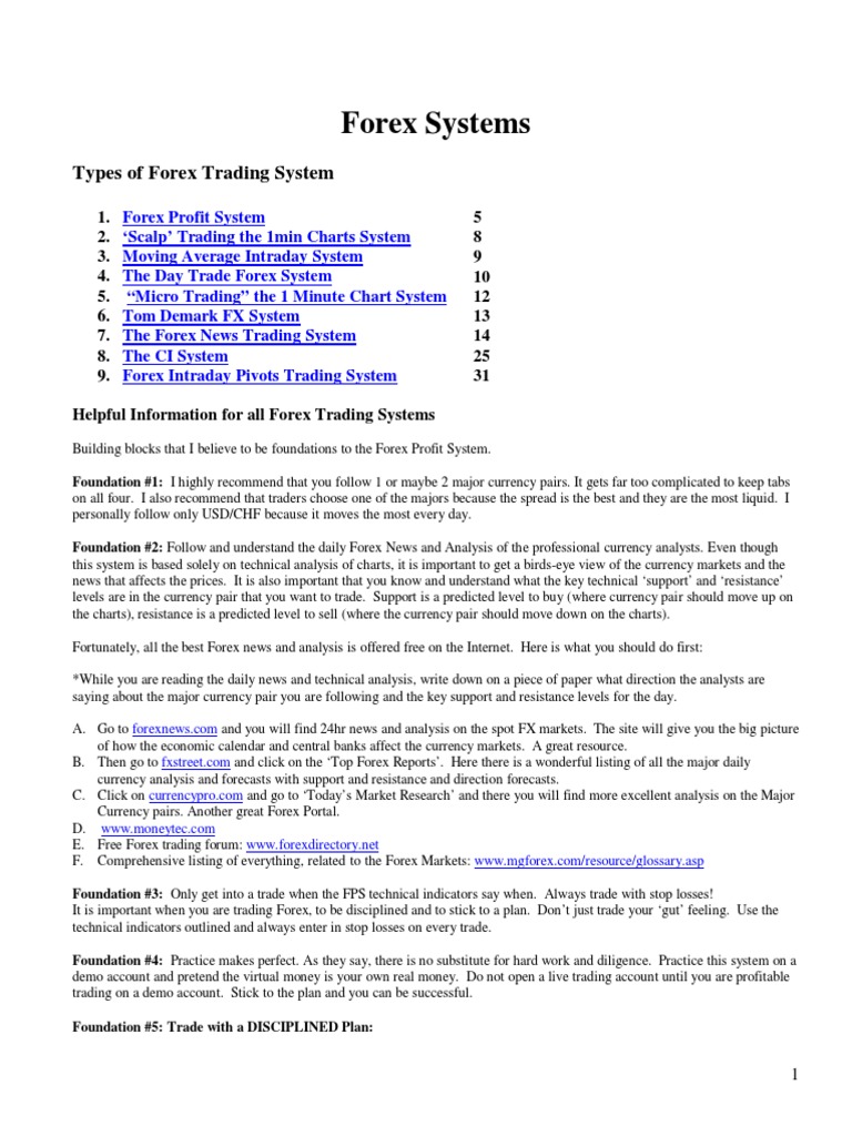 Forex Systems: Types of Forex Trading System | PDF