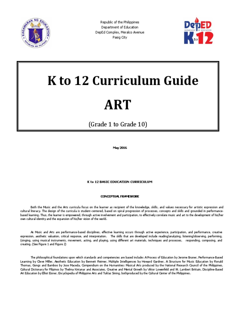 Deped Curriculum Guide For Arts | PDF | Foreign Language Studies | Art