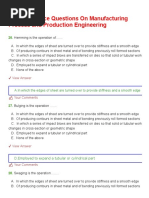 Metal Forming Processes - Mechanical Engineering (MCQ) Questions and ...