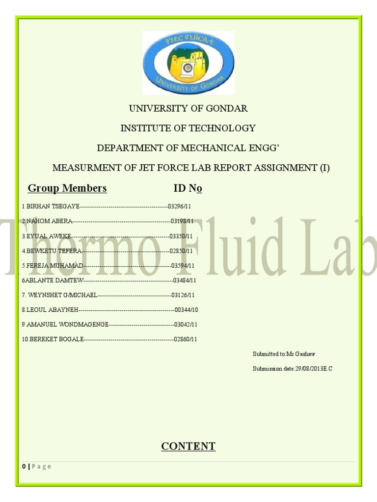 Jet Force Measurement Lab Report | PDF | Momentum | Force
