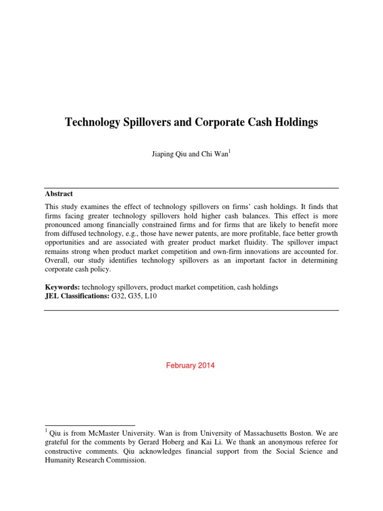 Tech-Spillover-Cash - Apple Vs Samsung | PDF | Innovation | Profit ...