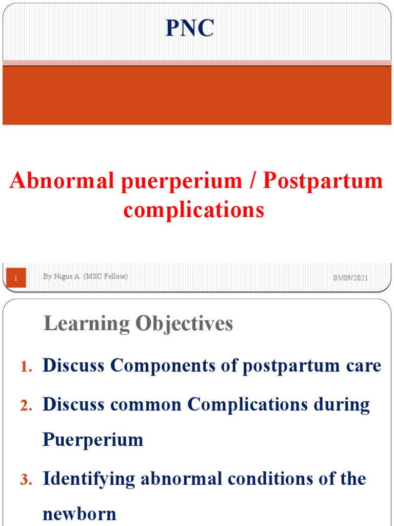 Managing Abnormal Puerperium Complications | PDF | Postpartum Period ...