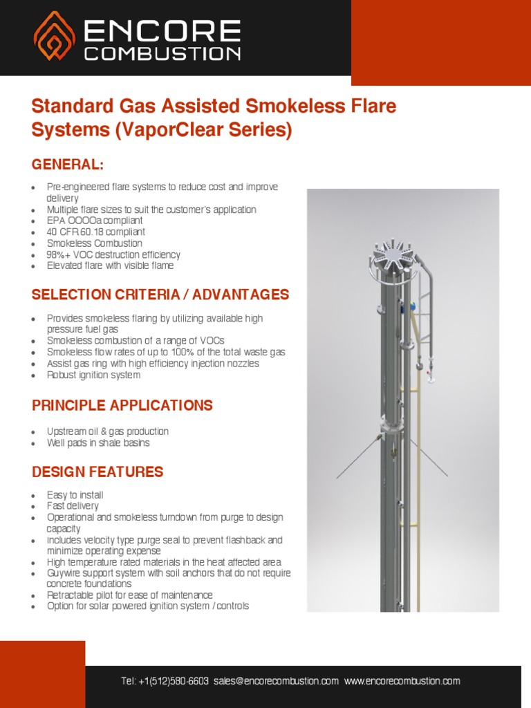 VaporClear Smokeless Flare Systems | PDF | Combustion | Energy Technology