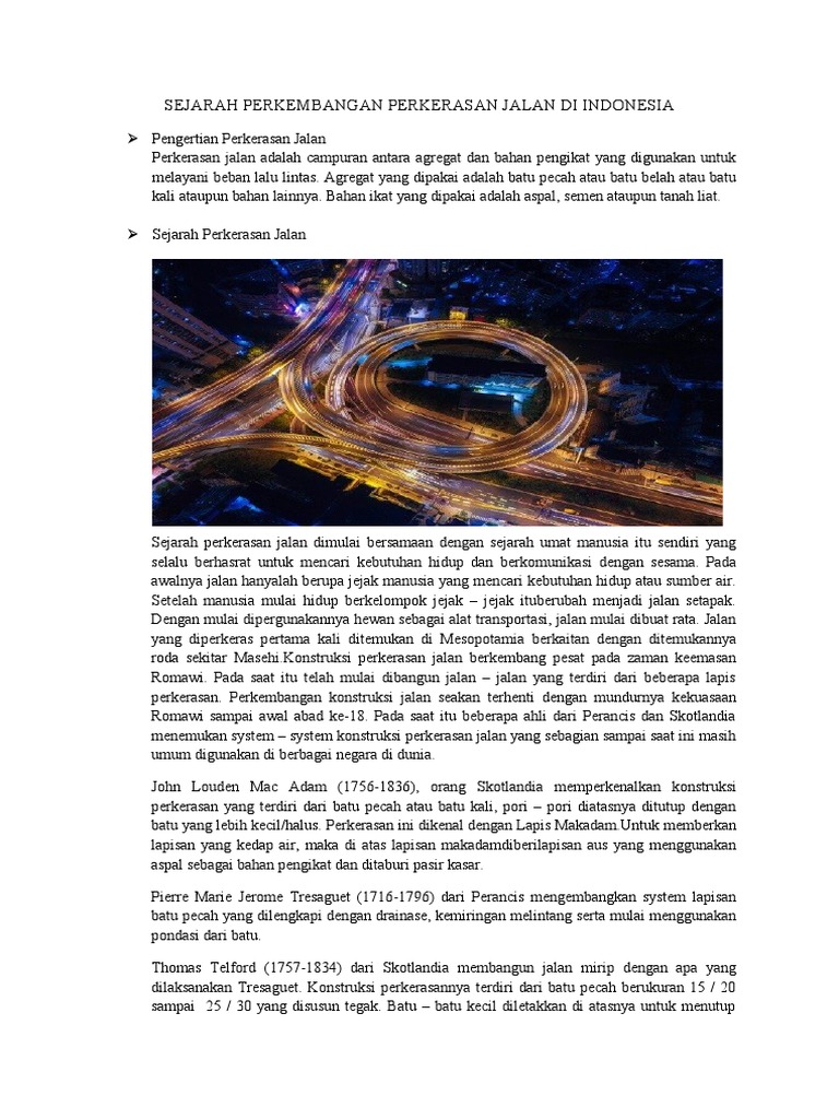 Sejarah Perkerasan Jalan | PDF | Perjalanan | Seni
