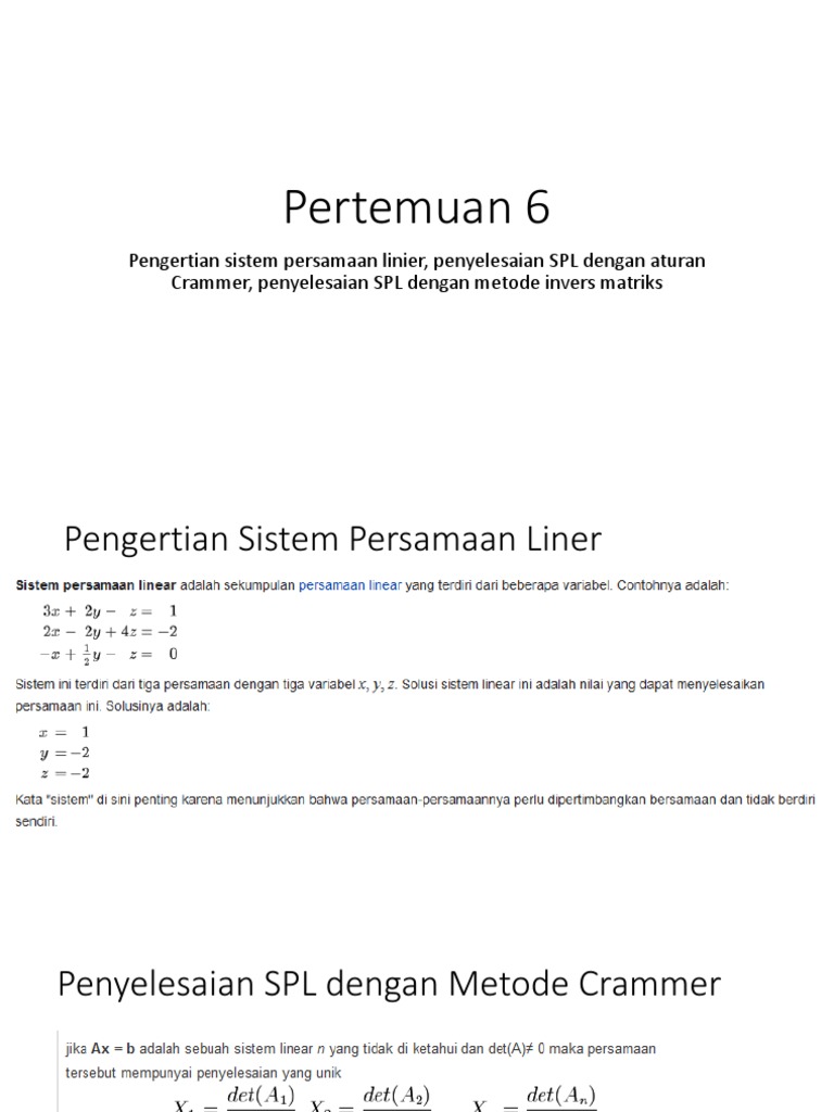 Aljabar Linier Dan Matriks 06 | PDF | Metode & Bahan Ajar | Griya & Taman