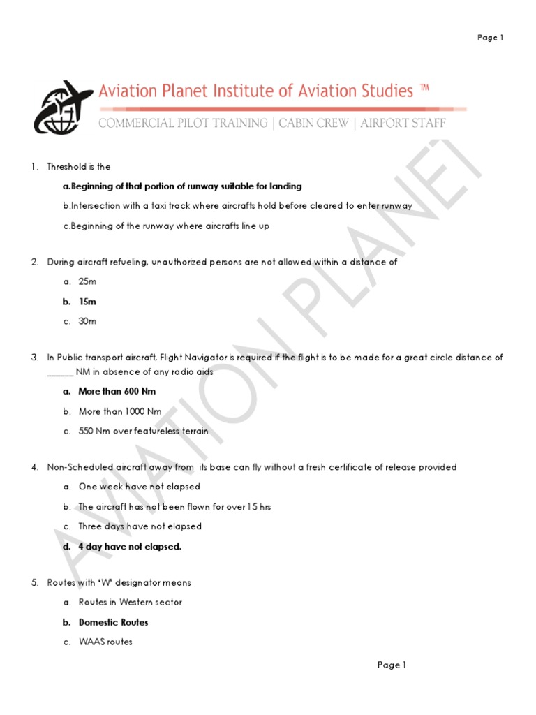 Air-Regulations Answer Key PDF | PDF | Instrument Flight Rules | Visual ...