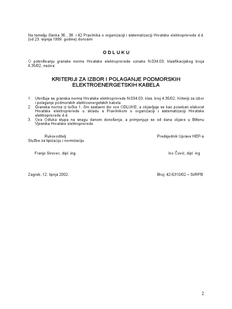 Bilten100 KRITERIJI ZA IZBOR I POLAGANJE PODMORSKIH | PDF