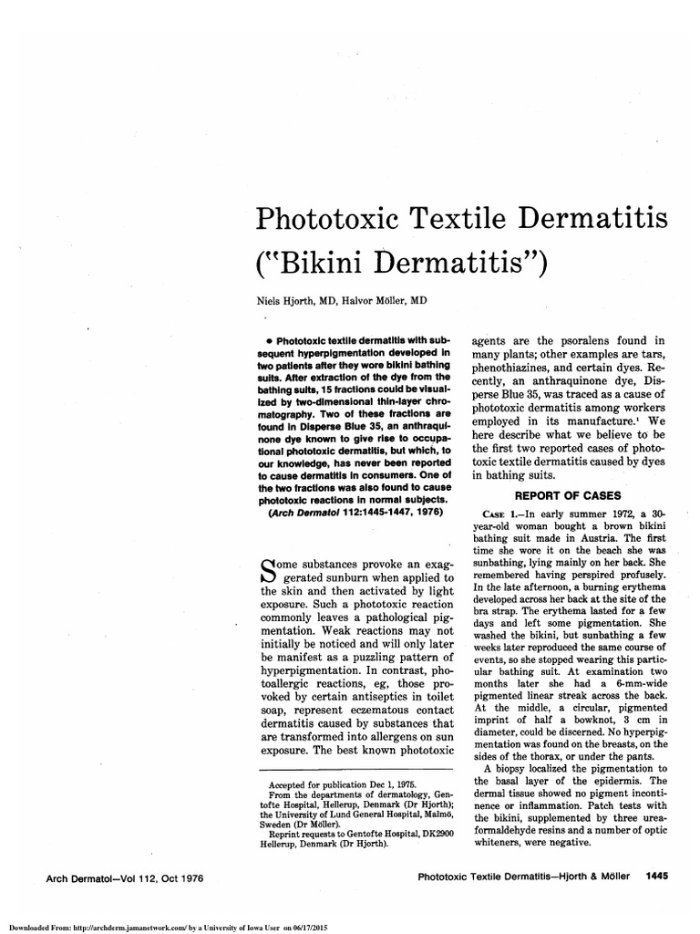 Phototoxic: ("Bikini Dermatitis") | PDF | Thin Layer Chromatography ...