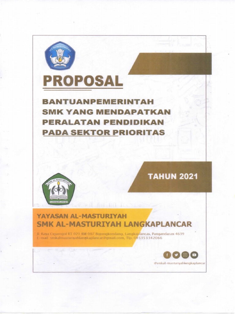 Proposal Bantuan Pemerintah SMK Yang Mendapatkan Peralatan Pendidikan ...