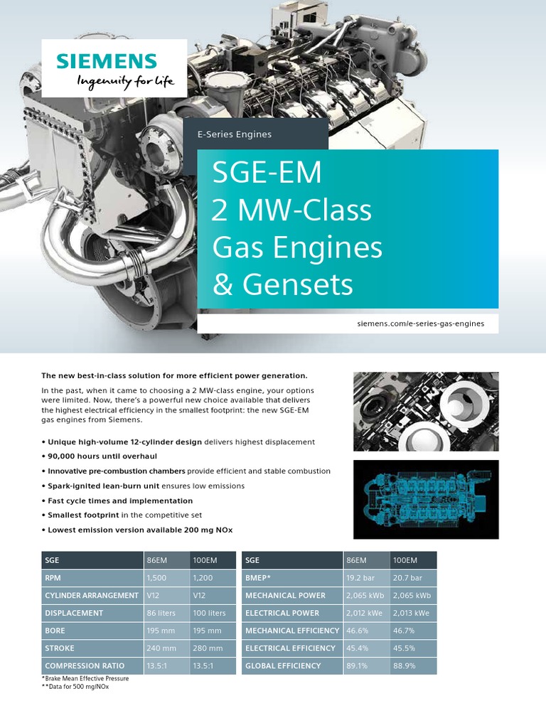 Siemens Sge 2mw | PDF | Internal Combustion Engine | Engines