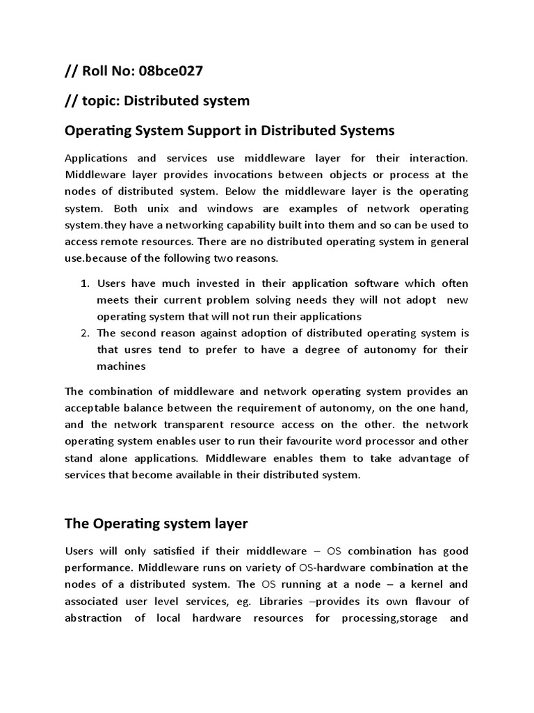 Operating System Support in Distributed Systems | PDF | Operating ... Operating System Support in Distributed Systems | PDF | Operating ...