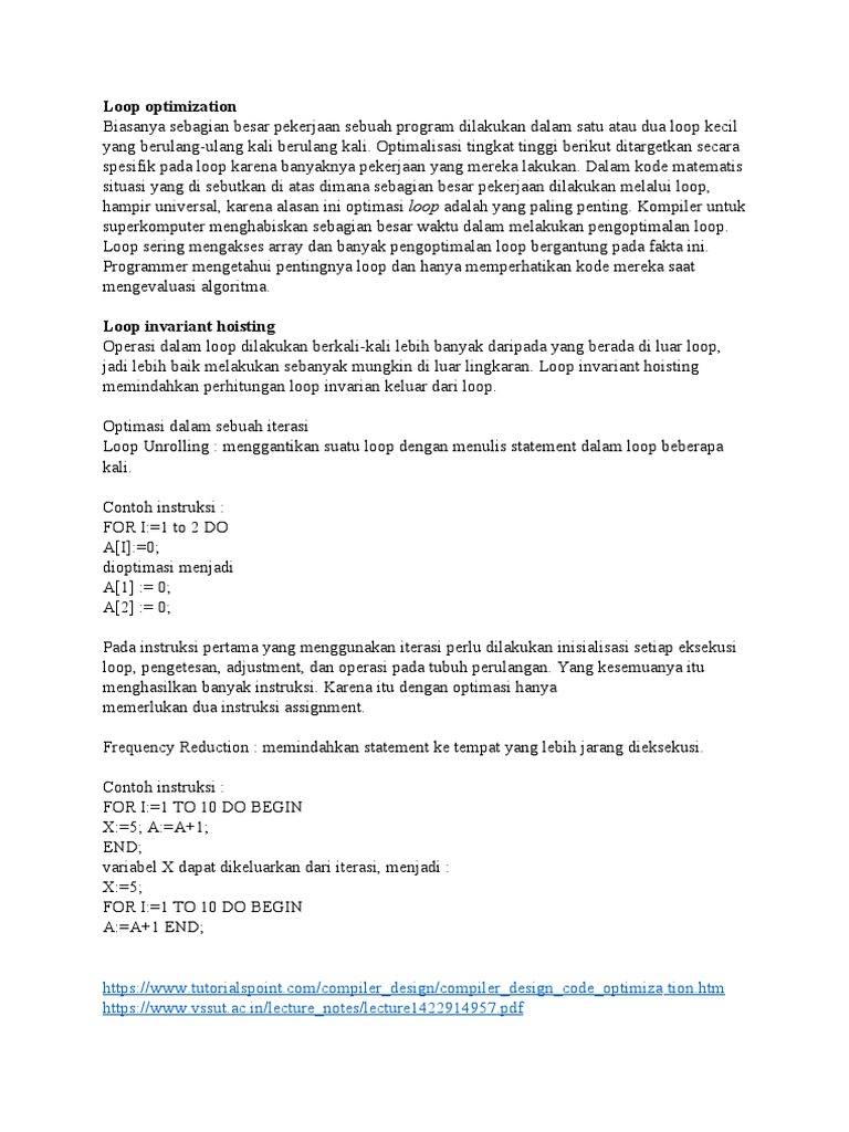 Loop Optimization | PDF