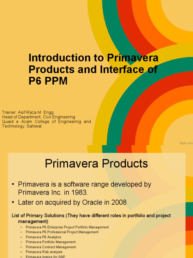 Primavera P6: Products & Interface Guide | PDF | Project Management ...
