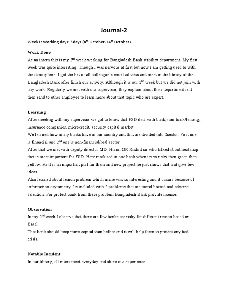 Internship Journal-2 | PDF