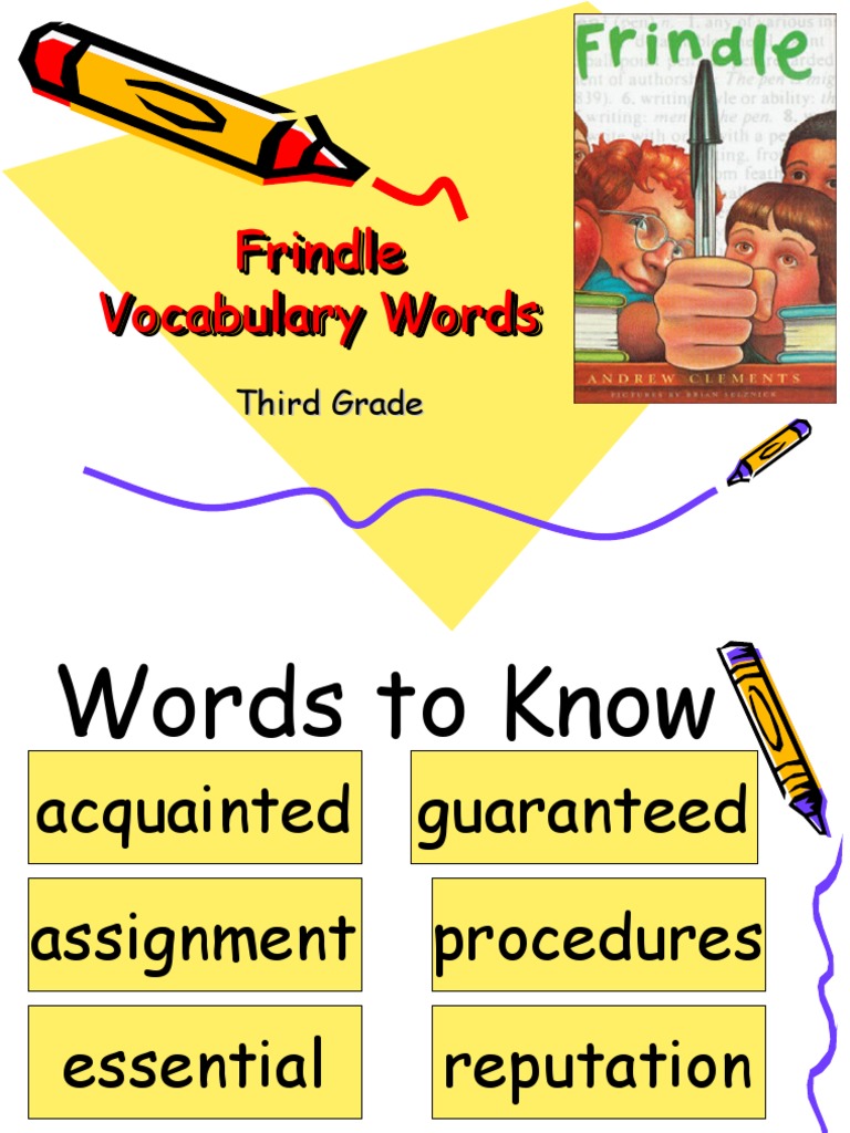 Frindle Vocabulary PowerPoint | PDF | Cognition | Human Nature