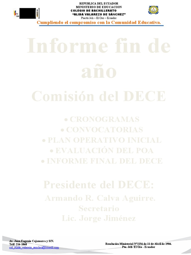 Informe Final - Comision Dece - 2020-2021 | PDF | Ecuador | Conceptos psicologicos