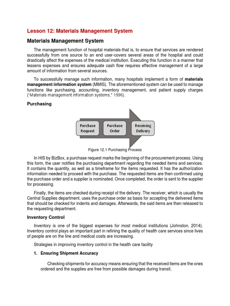Lesson 12: Materials Management System | PDF | Inventory | Invoice