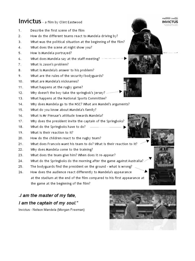 Invictus Film Analysis and Discussion Guide | PDF