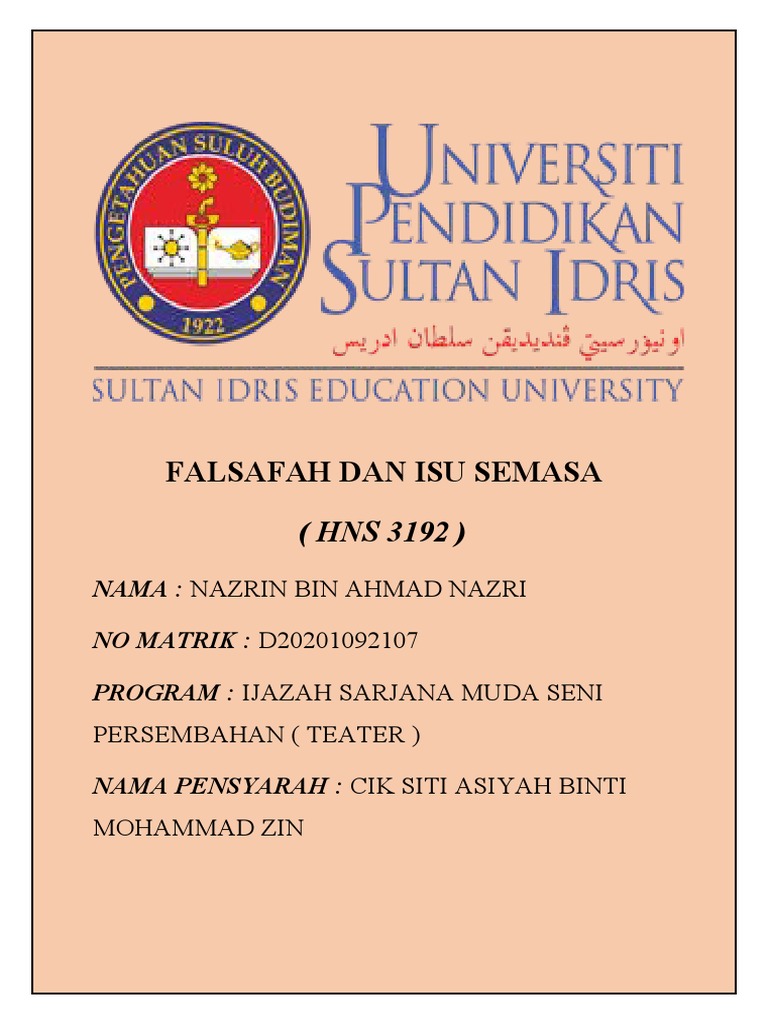 Falsafah Dan Isu Semasa (Assg 2) | PDF