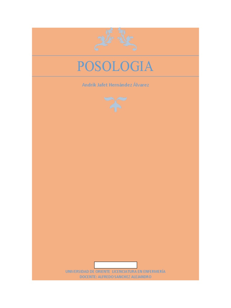 POSOLOGIA | PDF | Medicamentos con receta | Farmacología