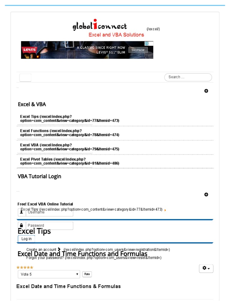 Excel Date and Time Functions and Formulas | PDF | Workweek And Weekend | Microsoft Excel