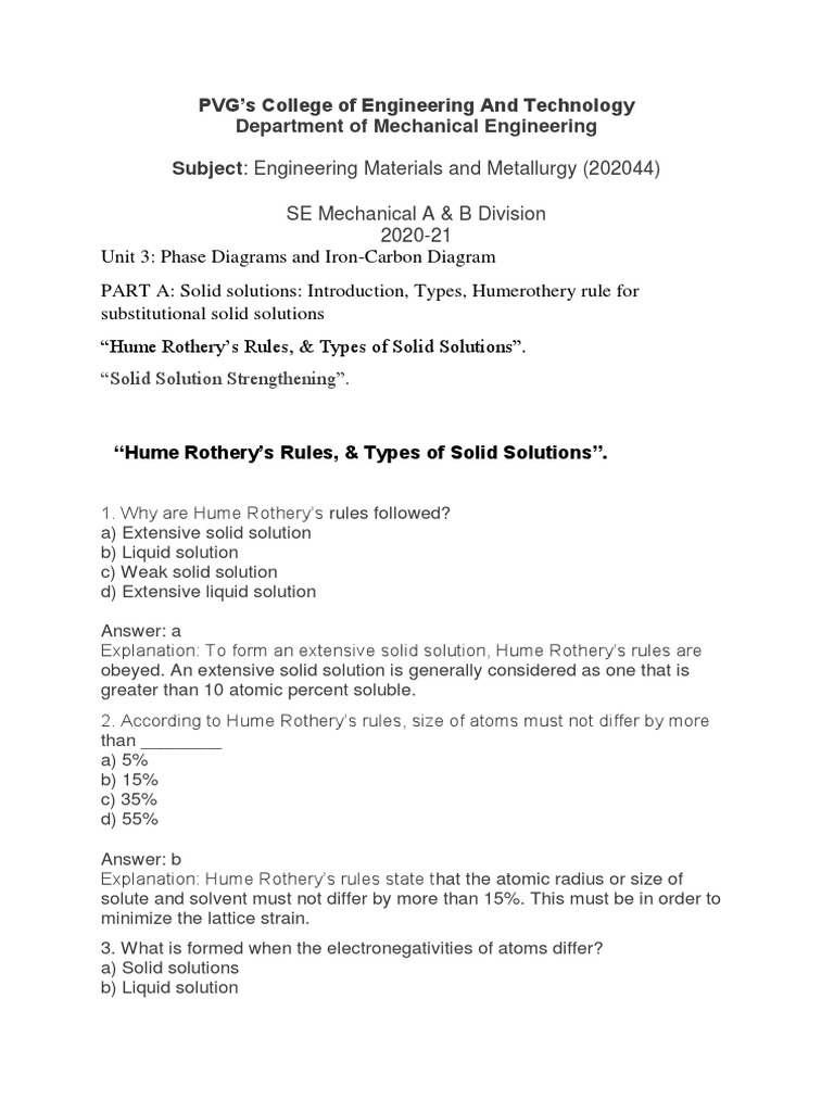 Engineering Materials Phase Diagrams | PDF | Nucleation | Solubility