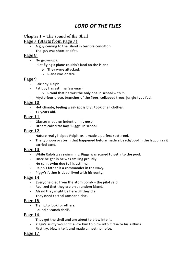 LOTF Page-By-Page Annotations | PDF | Nature