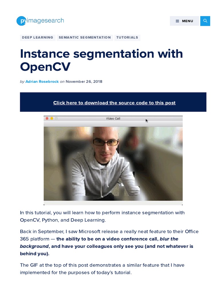 Instance Segmentation With Opencv: Click Here To Download The Source ...