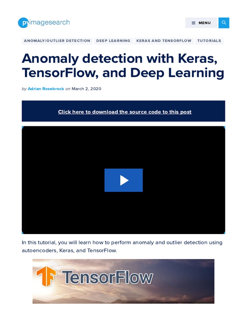Anomal Detection With Keras, Tensorflow, and Deep Learning: Click Here ...