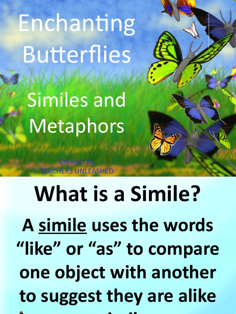 Enchanting Butterflies: Similes and Metaphors | PDF | Butterfly | Metaphor