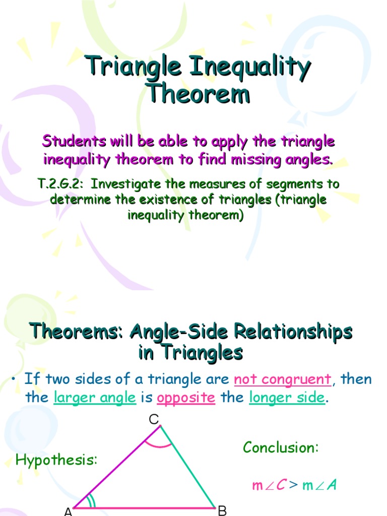 10-23-2019 PPT Triangle - Inequality - Theorem | PDF | Triangle | Geometry
