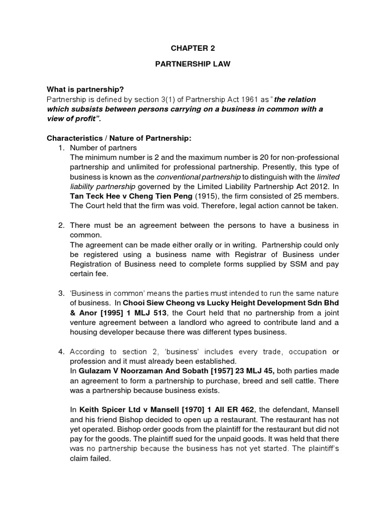 Law346 Chapter 2-Chapter 6 | PDF | Law Of Agency | Partnership