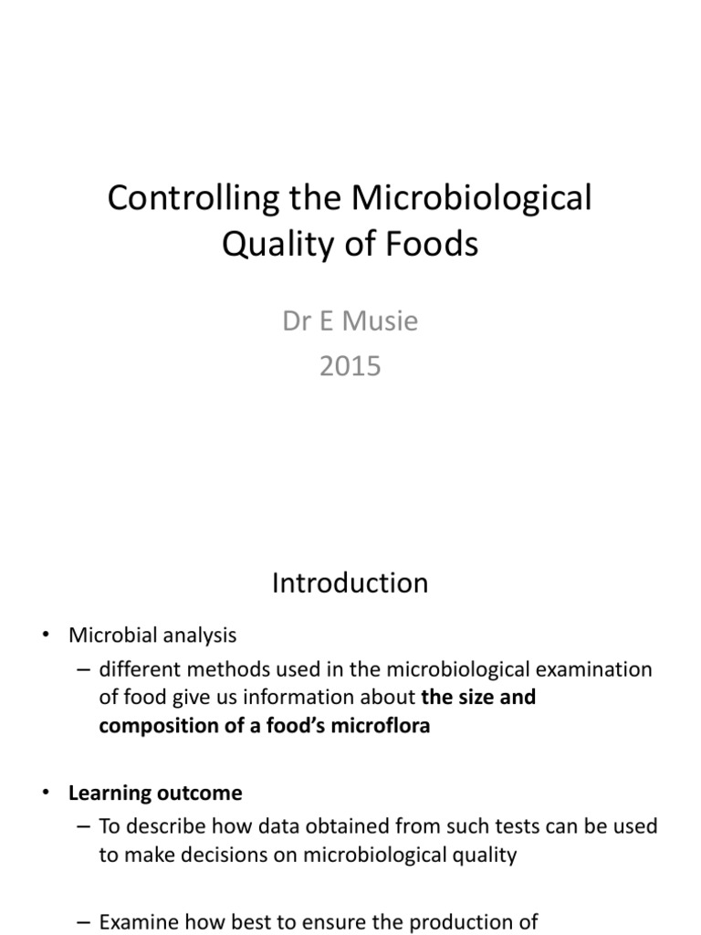 Microbiological Quality Control in Foods | PDF | Risk Management | Risk ...