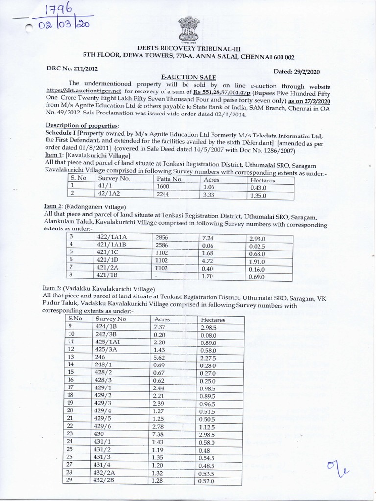 Chennai Recovery Case | PDF