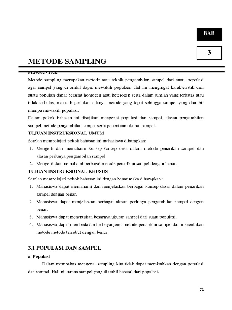 Bab Iii Metode Sampling | PDF