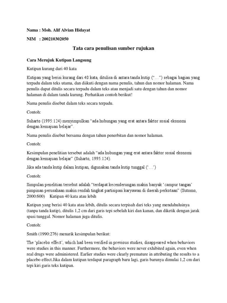 Tata Cara Menulis Sumber Rujukan | PDF