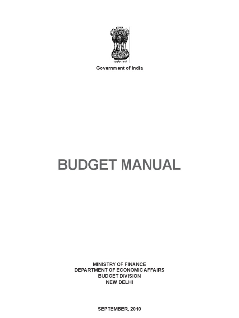 Budget Manual by Ministry of Finance | Government Of India | Budget