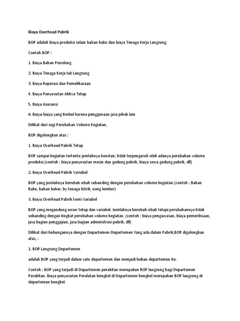 Biaya Overhead | PDF | Komputer | Teknologi & Rekayasa