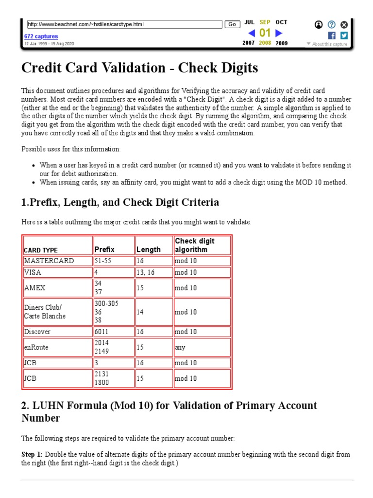 Credit Card Check Digit Validation | PDF | Credit Card | Computer Science