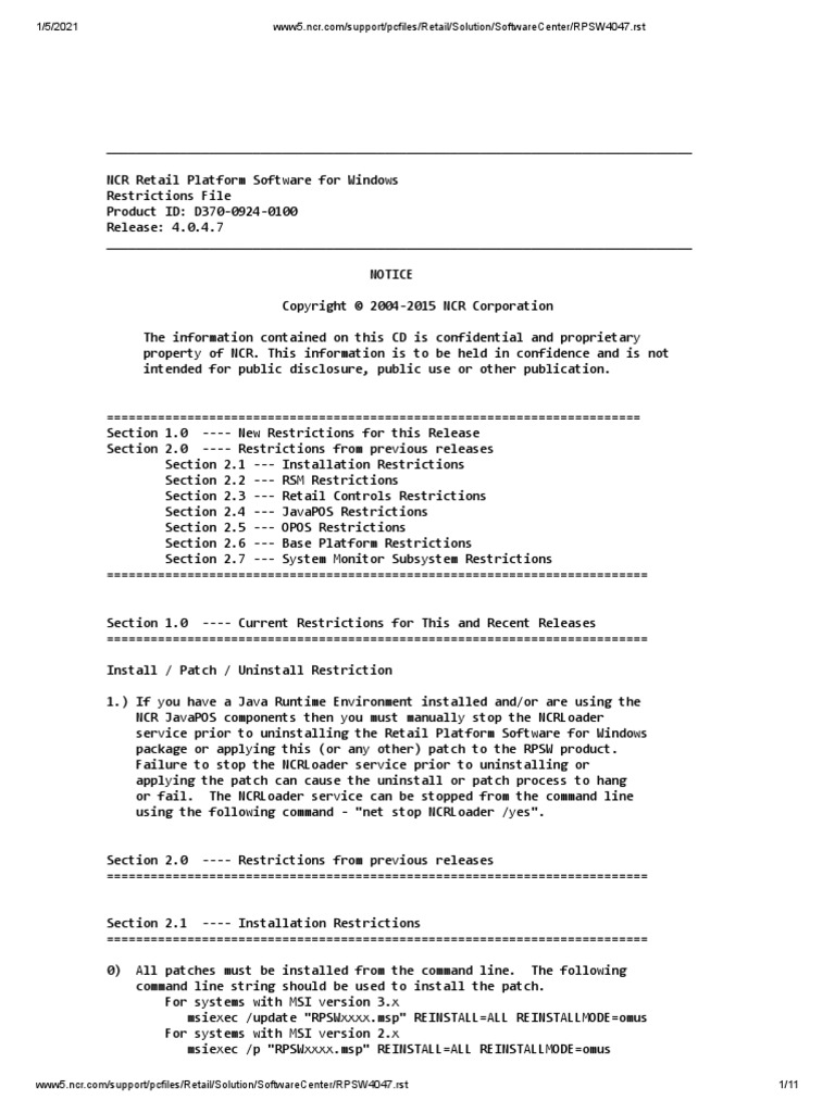 NCR Retail Platform Software For Windows | PDF | Windows Registry ...