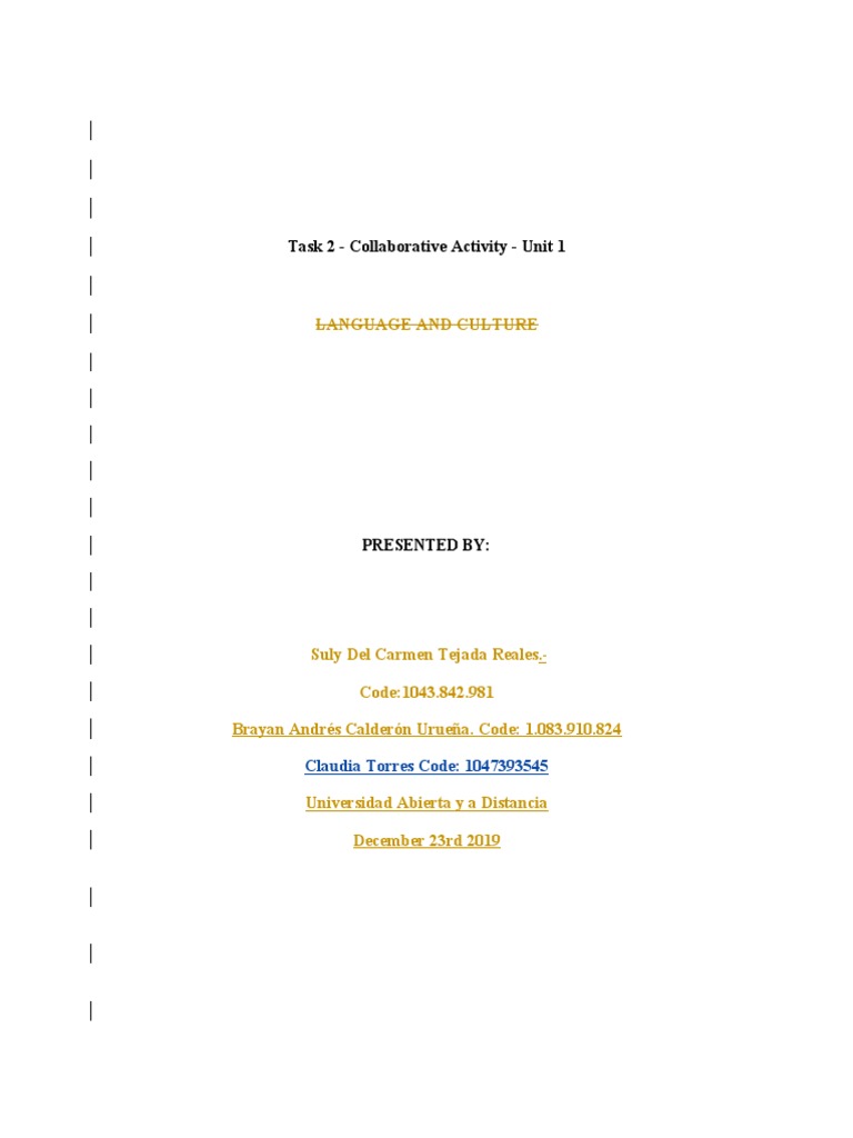 Task 2 - Group | Descargar gratis PDF | Traditions | Foreign Language