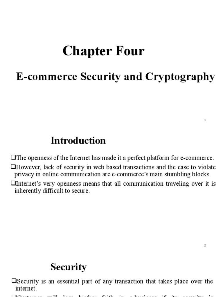 Chapter Four: E-Commerce Security and Cryptography | Download Free PDF | Encryption | Cryptography