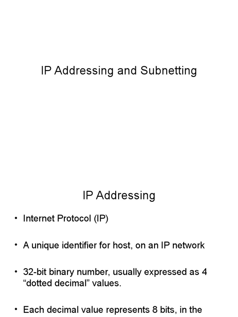 IP Addressing and Subnetting | PDF | Ip Address | Computer Network