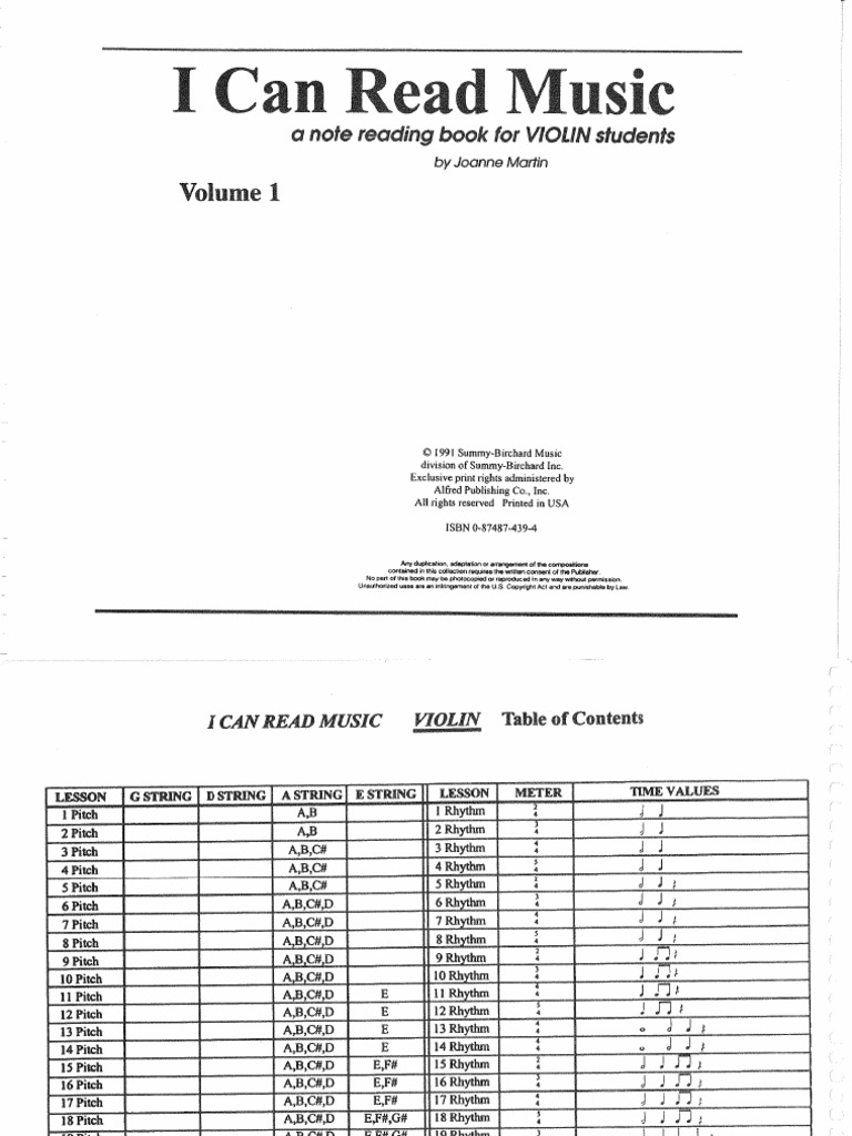 I Can Read Music - Violin - Vol.1 | PDF