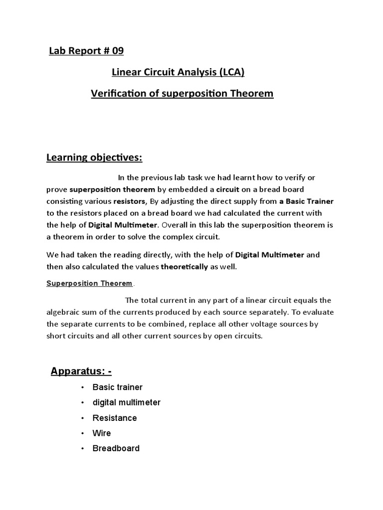 Lca Lab Report 9 | PDF | Electrical Network | Resistor