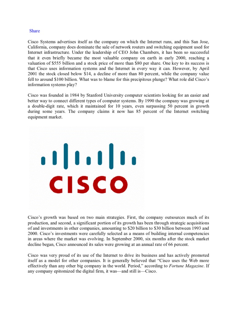 Cisco Case Study | PDF | Cisco Systems | Internet